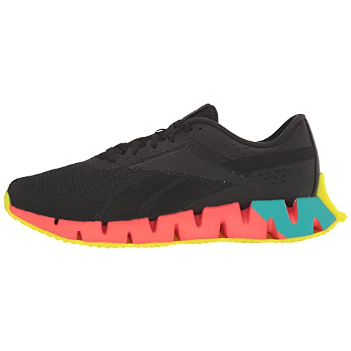 Reebok Men's Zig Dynamica 2.0 Sneaker, Black/Orange Flare/Acid Yellow, 10.5