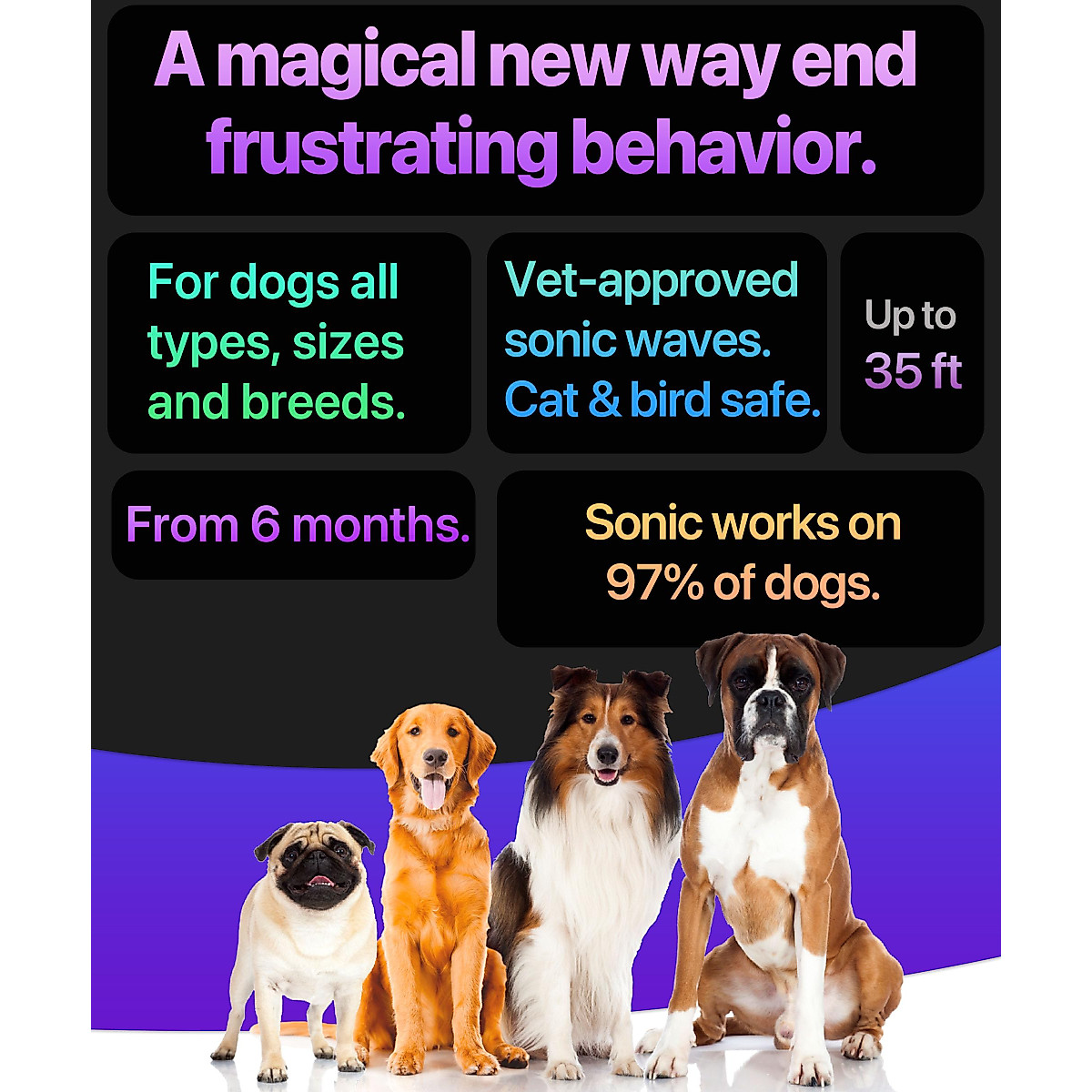 NPS Dog Bark Deterrent Devices | Professional Anti Barking for Dogs Ultrasonic Tool | No Need to Yell or swat, Point to a Dog, Hit The Button | for Dog Training, Alternative to Dog Shock bark Collar