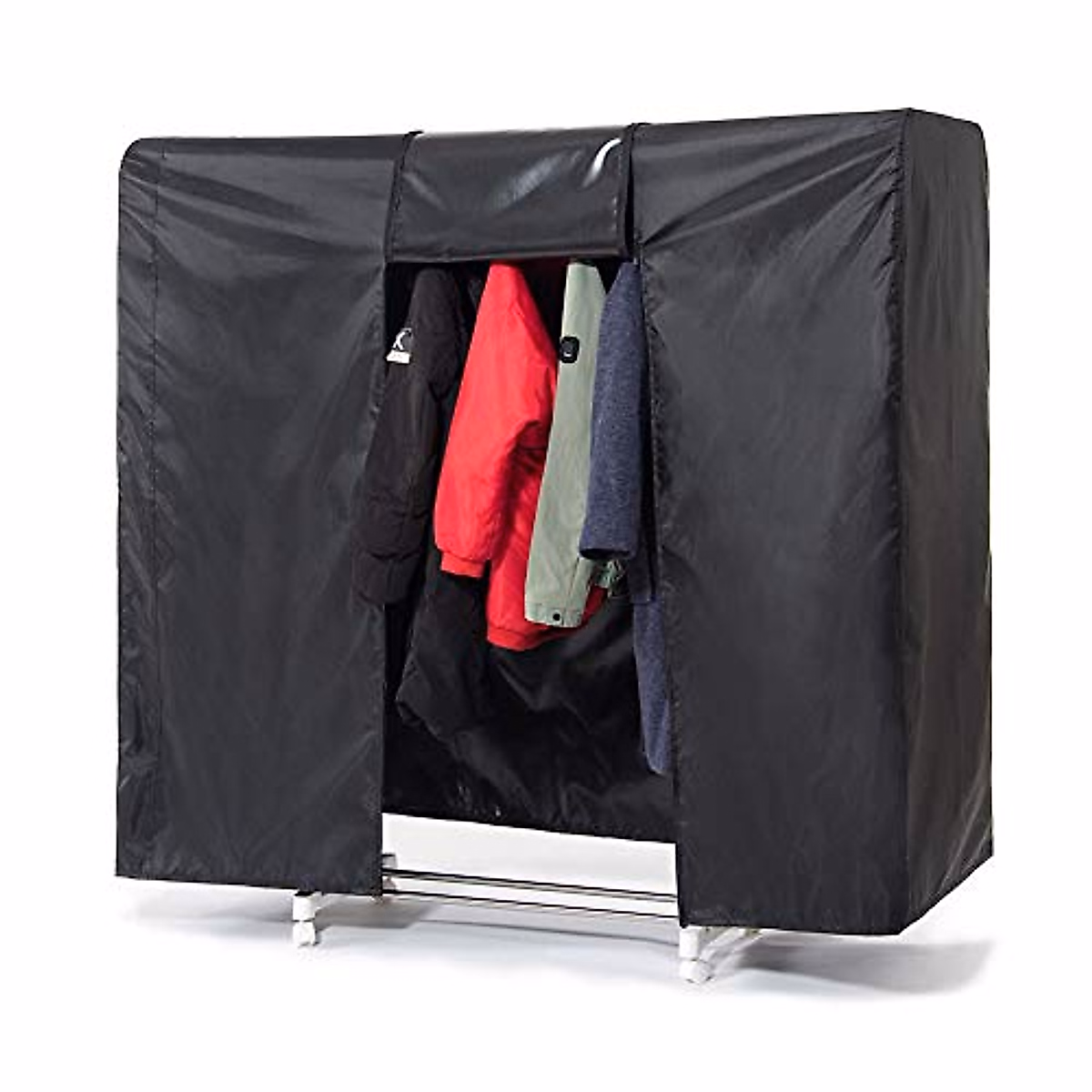 59" Garment Rack Cover,Garment Bags For Hanging Clothes,Clothes Rack Cover,Hanging Garment Bags For Closet Storage,Portable Clothes Rack Cover with 2 Durable Zipper,Garment Bag For Storage Suit Dress