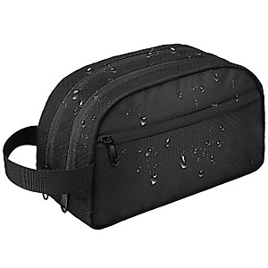 emissary Nylon Men's Toiletry Bag - Large Waterproof Shower Bag - Travel Toiletries Bag - Dopp Kitt for Men - Toiletry Bag for Men and Women - Shaving Bag for Men Travel (Black Water-Resistant)