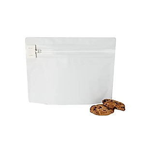 Restaurantware High Level White Plastic Locking Pouch - Child-Resistant - 8" x 2 1/4" x 6" - 10 count box