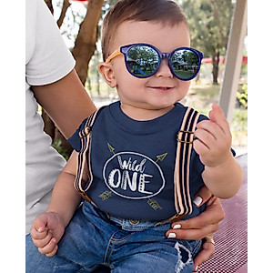 Wild One 1st Birthday Outfit Boy Girl 1 Year Old Gifts Baby Boys Shirt Navy