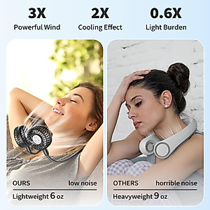 PANERGY Portable Neck Fan Rechargeable Hand Free Personal Fan Mini Wearable Fan Battery Operated USB Fan for Women Kids Sport Work Travel