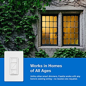 Lutron Caséta Deluxe Smart Dimmer Switch (2 Count) Kit with Caséta Smart Hub | Works with Alexa, Apple HomeKit, Ring, Google Assistant | P-BDG-PKG2W-A | White