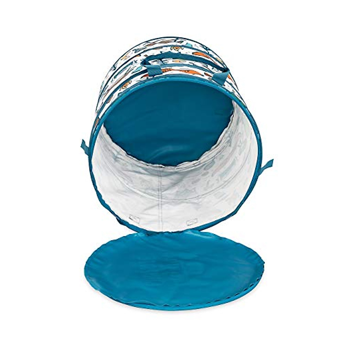 Camco 42997 Life is Better at The Campsite Pop-Up Container, 24-Inches x 18-Inches - Holds 30-Gallon Kitchen-Size Trash Bags - Features a Campsite Design