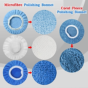 Buffing Bonnets for 9 to 10inch, 12pcs Polishing Bonnets 9-10 inch, Buffer Bonnets kit, Waxers Bonnet Set, Polishing Pads Bonnet, Car Buffer Bonnet, for Most 9 to 10 Inches Orbital Buffer Polisher