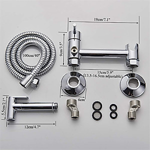 Faucet, Faucets,Water-Tap Bath Shower Systems Bidet Shower Faucet Brass Hygienic Shower Spray Airbrush Tap Hot Cold Mixer Toilet Spray Bidet Shower (Color : Chromeb)