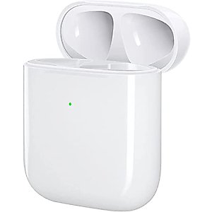 ooderlok Wireless Charging Case for Airpods - Airpod Charging Case Replacement Compatible for Airpods 1 2 with Bluetooth Pairing Sync Button, Airpods Charger Case 1/2 Generation, No Air Pods, white