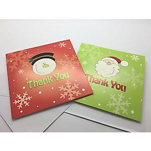 Pack of 20 Christmas Thank You Cards with Envelopes