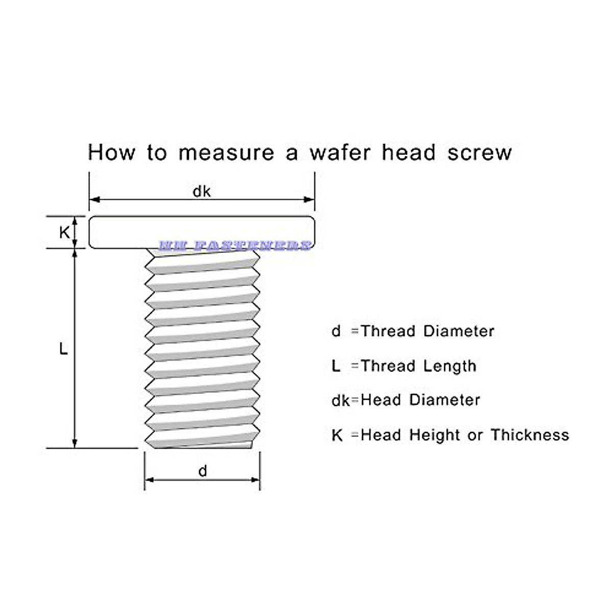 HH FASTENERS M2.5 x 12mm Wafer Head Machine Screws,Laptop Screws,Head Dia.5mm,Metric,Right Hand