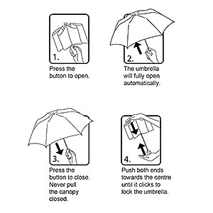 WerFamily Clear Transparent Folding Auto Open Auto Close Umbrella Rainy