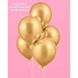 xo, Fetti Gold Chrome Birthday Balloon Set - 25 pk, 12" | Bachelorette Party Decorations, Bridal Shower, Birthday Party, Baby Shower, Engagement