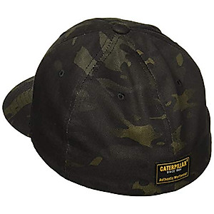 Caterpillar mens Trademark Flexfit Baseball Cap, Night Camo, Large-X-Large US