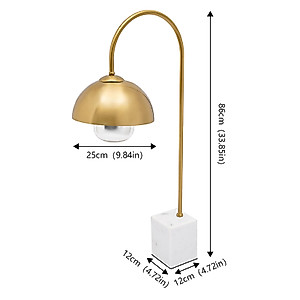 Food Heat Lamp,250W Countertop Food Heating Lamp w/Explosion-Proof Infrared Bulb,3200K 122°F Freestanding Compact Food Warmer Light,Stainless Steel+Marble Base Commercial Heat Lamp for Food, Bronze