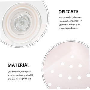 Amosfun 1 Set Storage Stand Suction Toilet Storage Rack Punch- Toiletries Holder Bathing Shelf Metal Storage Shelf Bathroom Shower Corner Shelf White Plastic Sucker Tripod