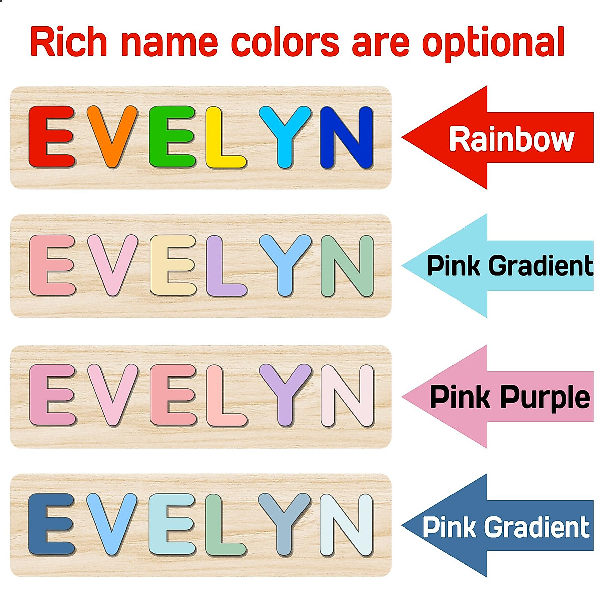 OELTTG Name Puzzle for Kids Personalized, Easter Basket Stuffers, 1st Birthday Gifts,Custom Baby Easter Gifts, Toddler Wooden Puzzles, Early Learning Toys for Baby Boy or Baby Girl