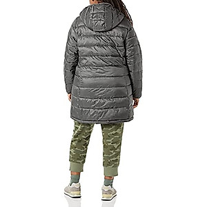 Amazon Essentials Women's Lightweight Water-Resistant Hooded Puffer Coat (Available in Plus Size), Charcoal Heather, X-Large