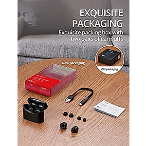 Bluedio Mini Wireless Earbuds in Ear Light-Weight Headsets Built-in Microphone Wireless Earbuds, T Elf 2 True Wireless Touch Earbuds in Ear Earphones with Charging Case for Cell Phone/Sports