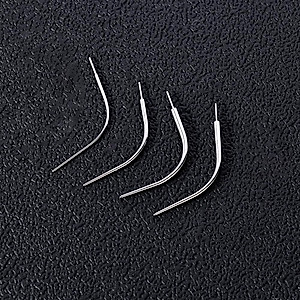 PunkTracker 20g/18g/16g/14g Curved ASTM F136 Titanium Piercing Kit Taper Insertion Pin for Threadless Tragus Helix Lip Nose Helix Piercing Jewelry Cartilage Earrings Labret Studs Nose Stud Stretcher