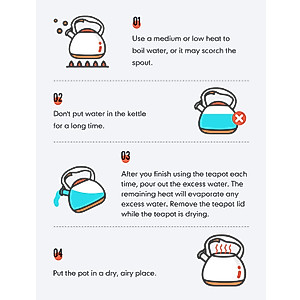 Tea Kettle, 2.7 Quart / 3 Liter BELANKO Stainless Steel Kettles for Stove Top, Food Grade Teapot with Wood Pattern Handle Loud Whistling for Coffee, Milk etc, Gas Electric Applicable - Milk White