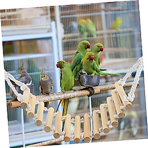 FRCOLOR 3pcs Wooden Climbing Ladder Turtle Platform Pet Ladder Bridge Wooden Reptile Ladder Bird Cage Ladder Hanging Bird Ladder Parakeet Wood Ladder Lizards Bridge Hamster Playing Large