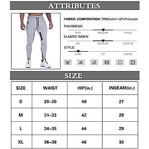 MAIKANONG Mens Slim Joggers Sweatpants Tapered Gym Pants Casual Training Workout Pants Track Pant Light Gray