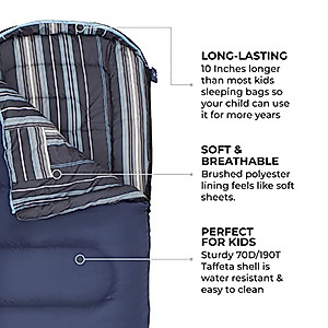 TETON Junior, 20 Degree Sleeping Bag. Finally, Sleeping Bag for Boys, Girls, all Kids, Warm and Comfortable; For all camping weather and built to last