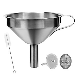 3D-Printer Resin Stainless-Steel Funnel Filter – with Detachable Resin Strainer, for Recycling or transferring uncured 3D-Printing Liquid，DOUMII