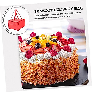 Unomor Zip Ties Outdoor Insulation Bags Zip Ties Outdoor Insulated Bag Insulated Grocery Bags Portable Insulation Bag Non-woven Fabric Storage Bags Pizza Food Delivery Storage Bag