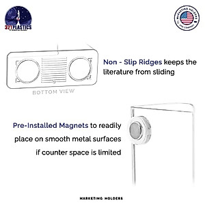 Marketing Holders Magnetic Tri Fold Holder 4 Inch Folded Printed Media Please Adheres to Metal Surfaces Clear Acrylic Maps Menus Brochures