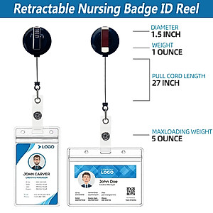 Badge Reel Retractable for Nurses, Nursing Badge Reel with Belt Clip or Alligator Clip for Nursing Student, Doctors and RN, Perfect Nurse Grad Gift, Cute Coffee Scrub Heart Pattern