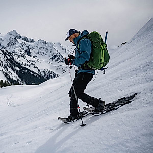 Crescent Moon Snowshoes Denali 37 - Mens Powder Backcountry Snowshoes, Perfect for Deep Snow and/or Large Men, Supports Up to 250 lbs in Powder and Up to Shoe Size Men's 15