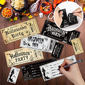 gisgfim 80PCS Halloween Party Invitations with Envelopes Vintage Halloween Fill In Black Invites Scary Skull Invitations Horror Halloween Party Ticket Invitations for Birthday Baby Shower Supplies