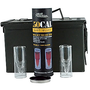 Fairly Odd Novelties .50 Caliber Bullet Shot Glass (Set of 2), Clear
