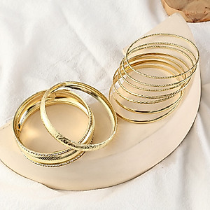Gold Bangles for Women Chunky Gold Bracelet Cuff Bracelet Gold Bracelet Stack Arm Cuff Bracelet Chain Bracelet Statement Bracelet Jewelry Gifts for Girls Trending Bracelets for Women 2024