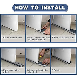 SYIPO Door Draft Stopper Adjustable 37", Twin Door Draft Blocker Cuttable & Washable, Draft Door Stopper Energy Saving Door Weather Stripping Reduce Noise Window Breeze Blocker Door Sweeps, White