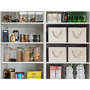 StorageWorks Set of 5 Round Paper Rope Storage Baskets, Large Storage Baskets for Organizing