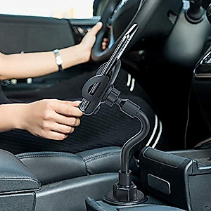 bokilino Cup Car Phone Holder for Car, Car Cup Holder Phone Mount, Universal Adjustable Gooseneck Cup Holder Cradle Car Mount for Cell Phone iPhone,Samsung,Huawei,LG, Sony, Nokia (Black)