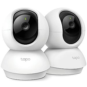 TP-Link Tapo 2K Pan/Tilt Security Camera for Baby Monitor, Dog Camera w/ Motion Detection, Motion Tracking, 2-Way Audio, Night Vision, Cloud/Local Storage, Works w/ Alexa & Google Home, 2-Pack(C210P2)