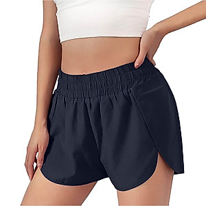 Bblulu Womens Workout Shorts with Zipper Pocktes Quick Dry Biker Shorts Running Short High Waist Shorts Sporty Athletic Pants