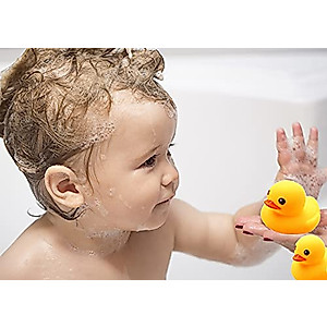 umbresen Yellow Rubber Ducks Preschool Bath Toys Bathtub Duckies Gift for Baby Shower Infants Toddlers Car Pool Float Halloween Adults Party Favors Carnival Decorations (Small Yellow 2.2''-12pcs)