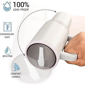 HYDRO HOMIE The Nomad 40oz Tumbler – Flip Straw Lid with Handle and Rubber Base, Travel Car Cup Holder Friendly and 100% Leak Resistant - Courageous Coral