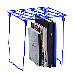 LockerMate Stac-A-Shelf Locker Shelf, Stackable, Extra Tall, Fits Standard Size School Lockers, Blue