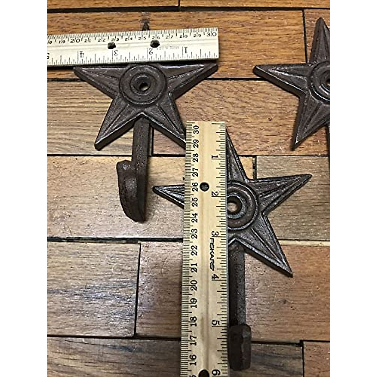 4 Star Western Coat Hooks Tack Hat Wall Hanger Rustic Iron Barn Key Americana