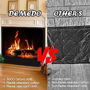 Magnetic Fireplace Cover for Inside Fireplace Stops Heat Loss, Fireplace Blanket Draft Stopper for Winter & Summer, Hot & Cold Air Blocker, Flame, 38”W X 31”H Insulated Fireplace Draft Cover