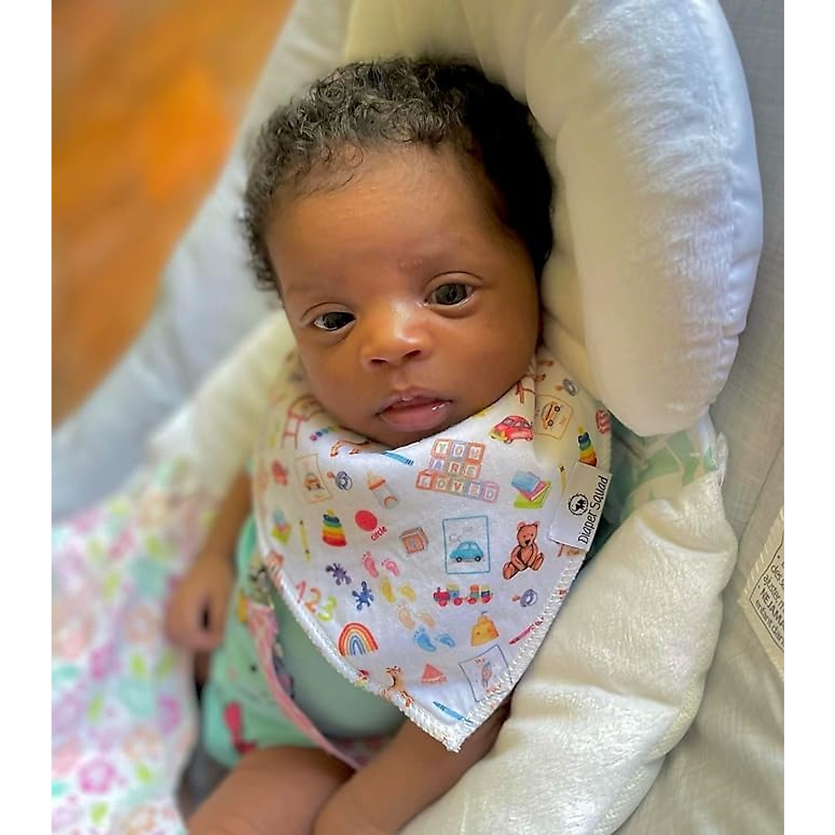 DiaperSquad's 10-Pack Baby Bibs for Drooling and Teething, Bibs for Boys, Baby Girl - Solid Cotton Baby Drool Bibs (Holiday)