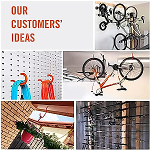 SMARTOLOGY Extra-Large Bike Hook, Rubber Coated Bicycle Hanger, Heavy-Duty Screw in Ceiling Hooks for Garage Wall and Shed, 4 Pack Oversize Tool Holder