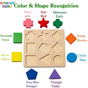 GYBBER&MUMU Preschool Colorful Wooden Shape Puzzle