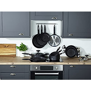 Zyliss E980107 Ultimate Non-Stick 2 x Frying Pans Set, 20cm/8in and 28cm/11in, Forged Aluminium, Black, Rockpearl Plus Non-Stick Technology, Suitable for All Hobs Including Induction