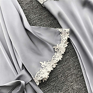 Aniywn Bridal Lingerie for Women Sexy Bride Underwear Sleepwear Lingerie Lace Women Nightwear Sexy 5PC Negligee Lingerie Grey